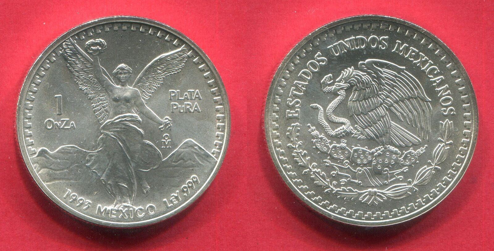 Mexico 1 Onza Pura Plata 1993 Libertad Reeded Edge Unc | MA-Shops