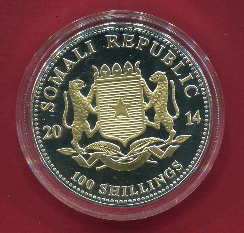 Somalia 100 Shillings Silbermünze 2014 Bull & Bear Investment - African ...