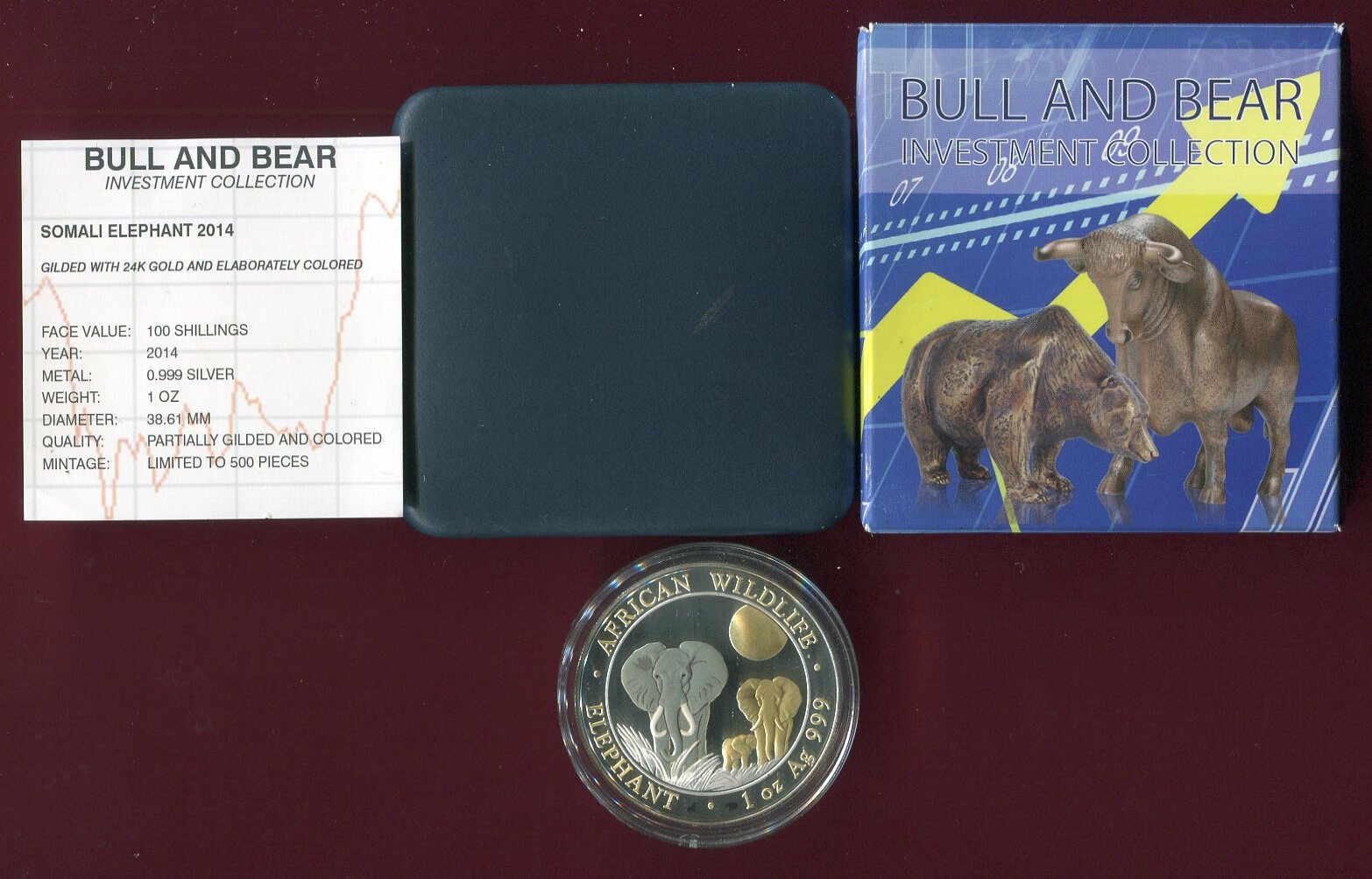 Somalia 100 Shillings Silbermünze 2014 Bull & Bear Investment - African ...