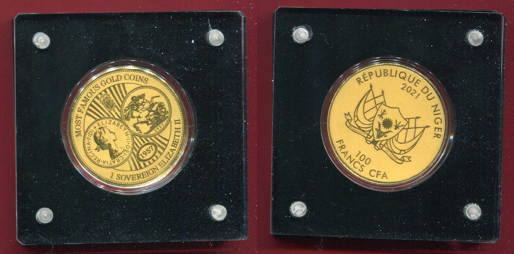 Niger 100 Francs CFA Goldmünze 2021 Elizabeth II. Sovereign (1/200 oz ...