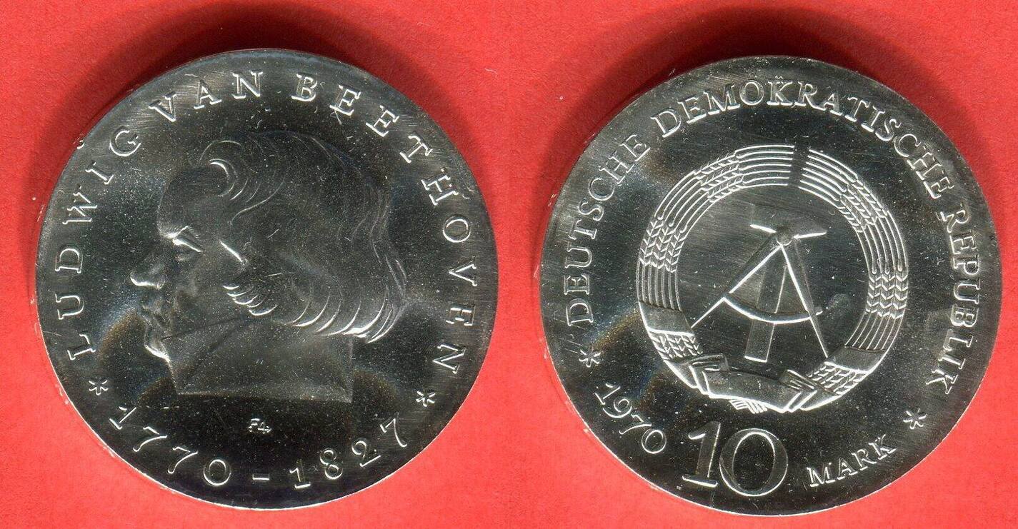 DDR Deutsche Demokratische Republik 10 Mark Silbergedenkmünze 1970 200 ...