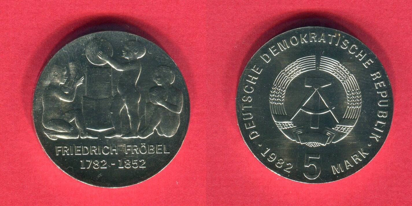 DDR 5 Mark Neusilber 1982 200. Geburtstag von Friedrich W. A. Fröbel ...