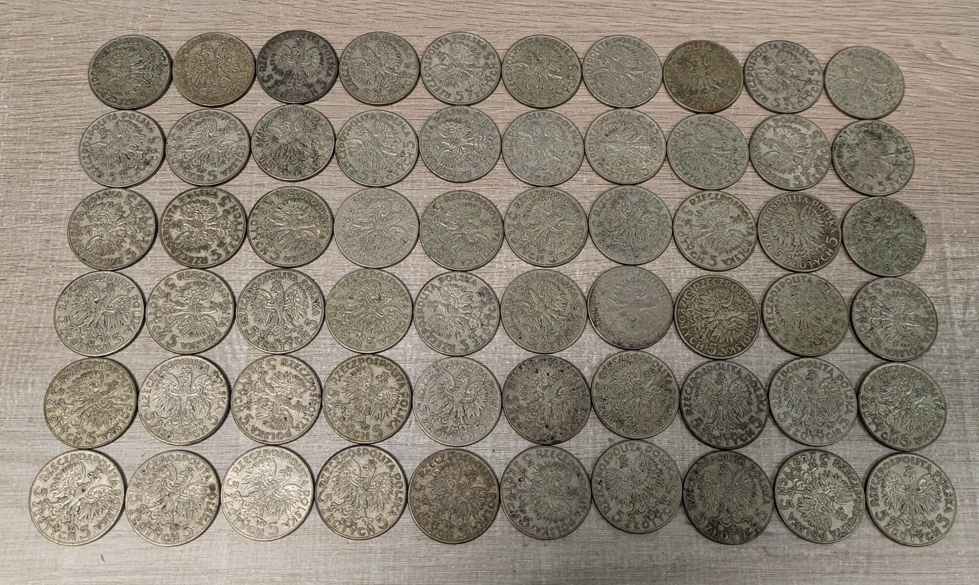 Polen 60 x 5 Zloty Silber 1932, 1933, 1934 Jadwiga Frauenkopf Konvolut - 654 Gramm USA about vf ...