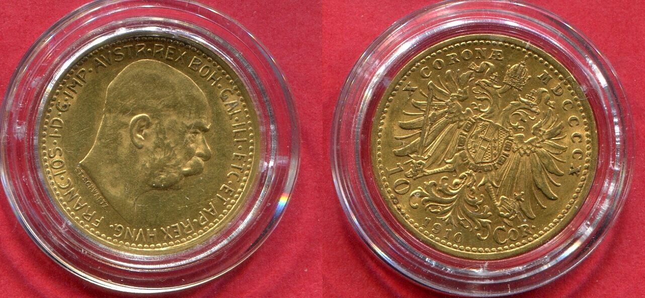 Österreich Kaisereich Austria 10 Corona Kronen 1910 Franz Joseph I. AU ...