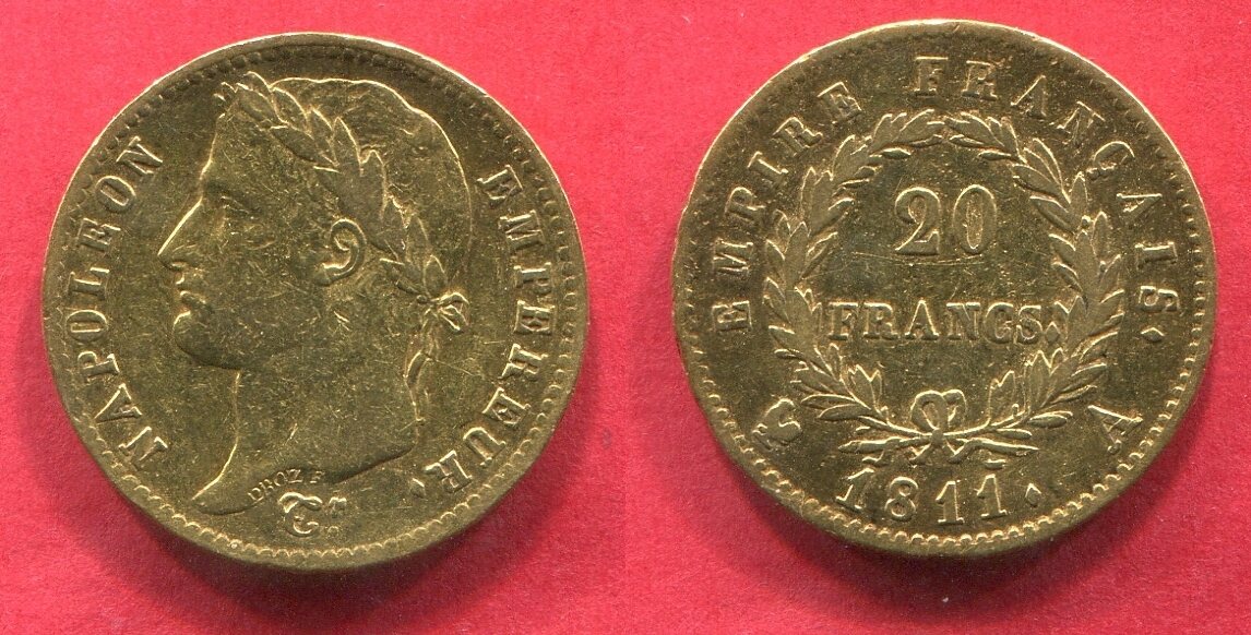 Frankreich France 20 Francs 1811 A Empire Francaise Napoleon Empereur ...
