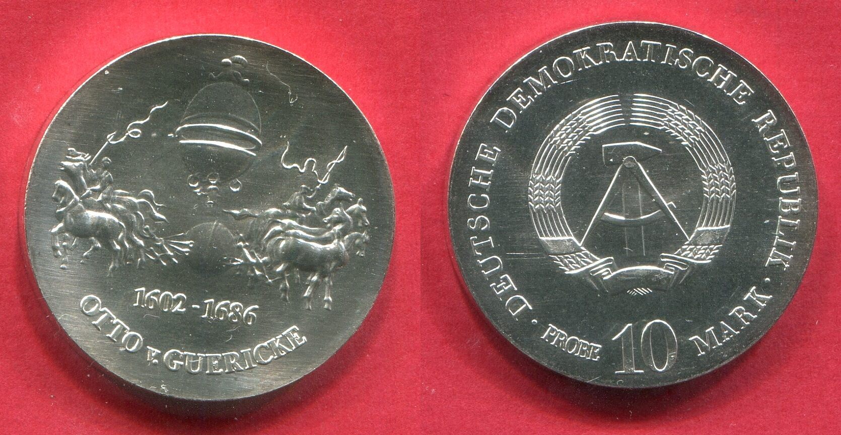 Eastern Germany DDR GDR 10 Mark 1977 Otto von Guericke Probe Pattern ...