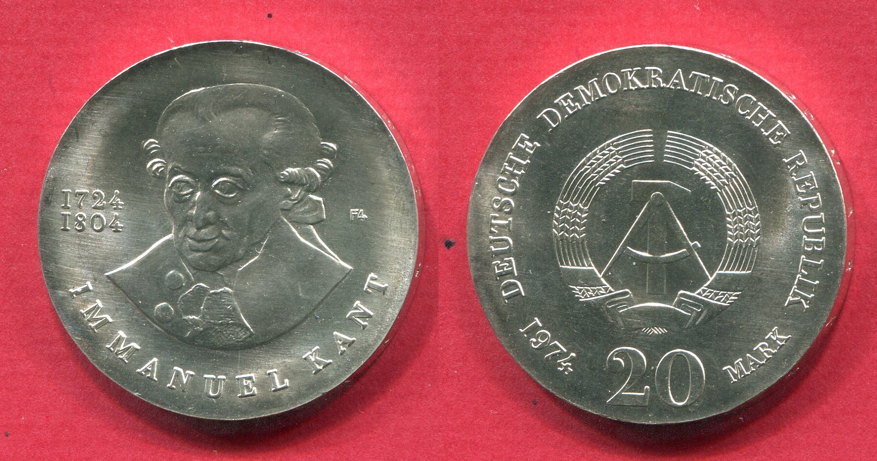 Deutsche Demokratische Republik DDR 20 Mark 1974 Gedenkmünze zum 250 ...