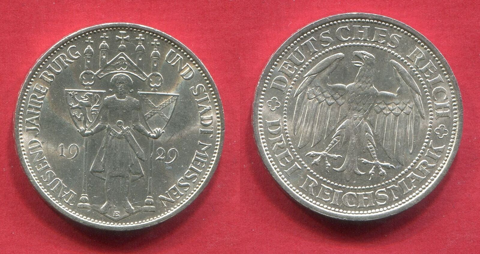 Deutschland Weimarer Republik Germany 3 Mark 1929 E 1000 Jahre Meißen ...