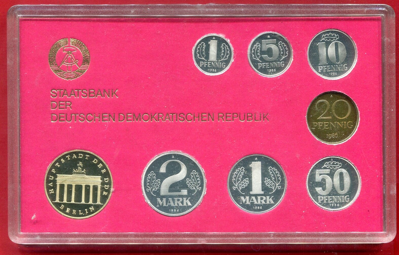 Eastern Germany DDR GDR 8,86 Mark Kursmünzensatz KMS Circulation Coin ...