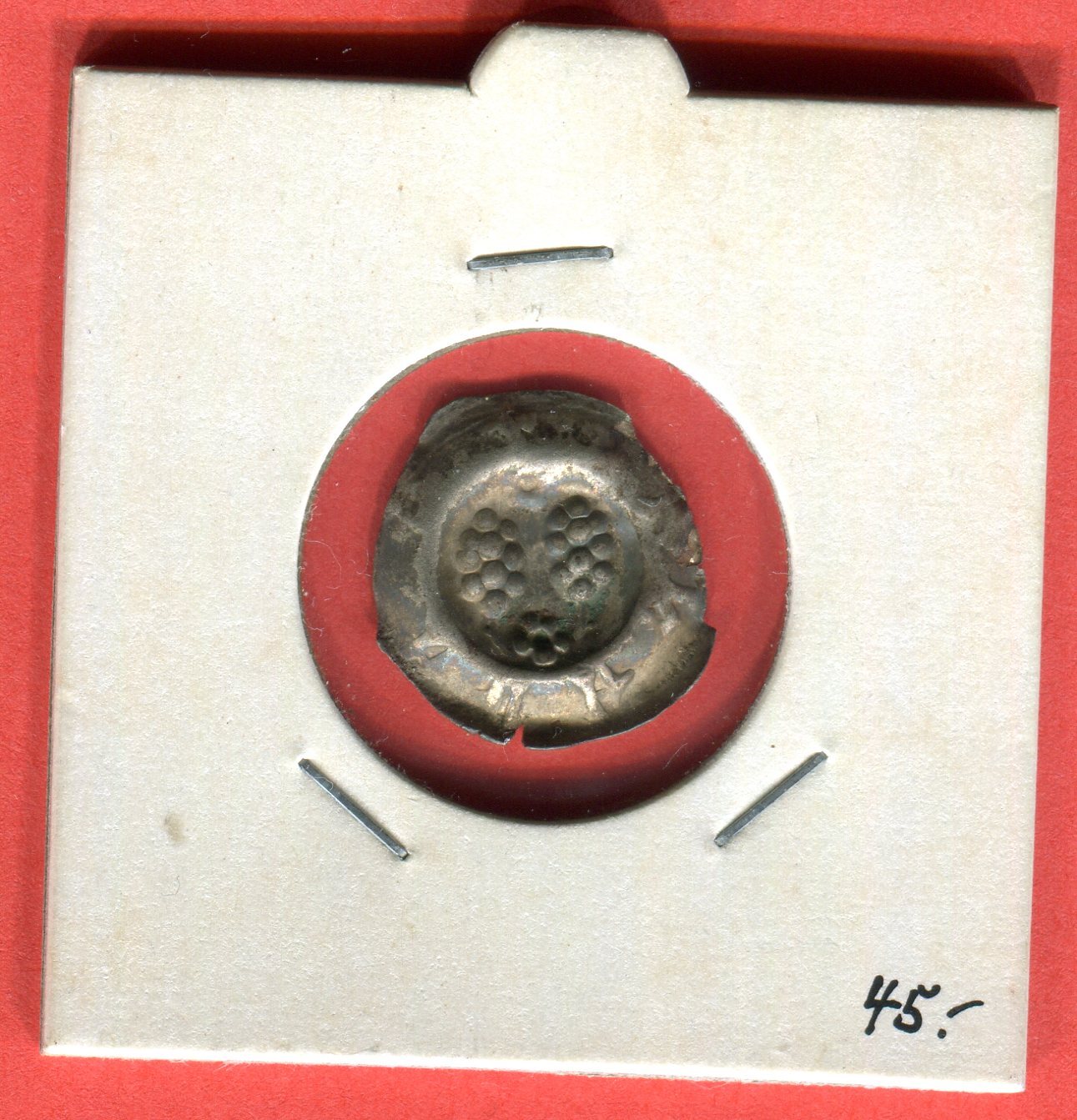 Stadt Jena Hohlpfennig ca. 1444 2 Trauben zwischen 2 Rosetten vf-xf ...