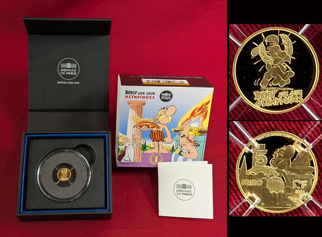 Frankreich 5 Euro Goldgedenkmünze 1/2 Gramm Gold 2024 Asterix bei den ...