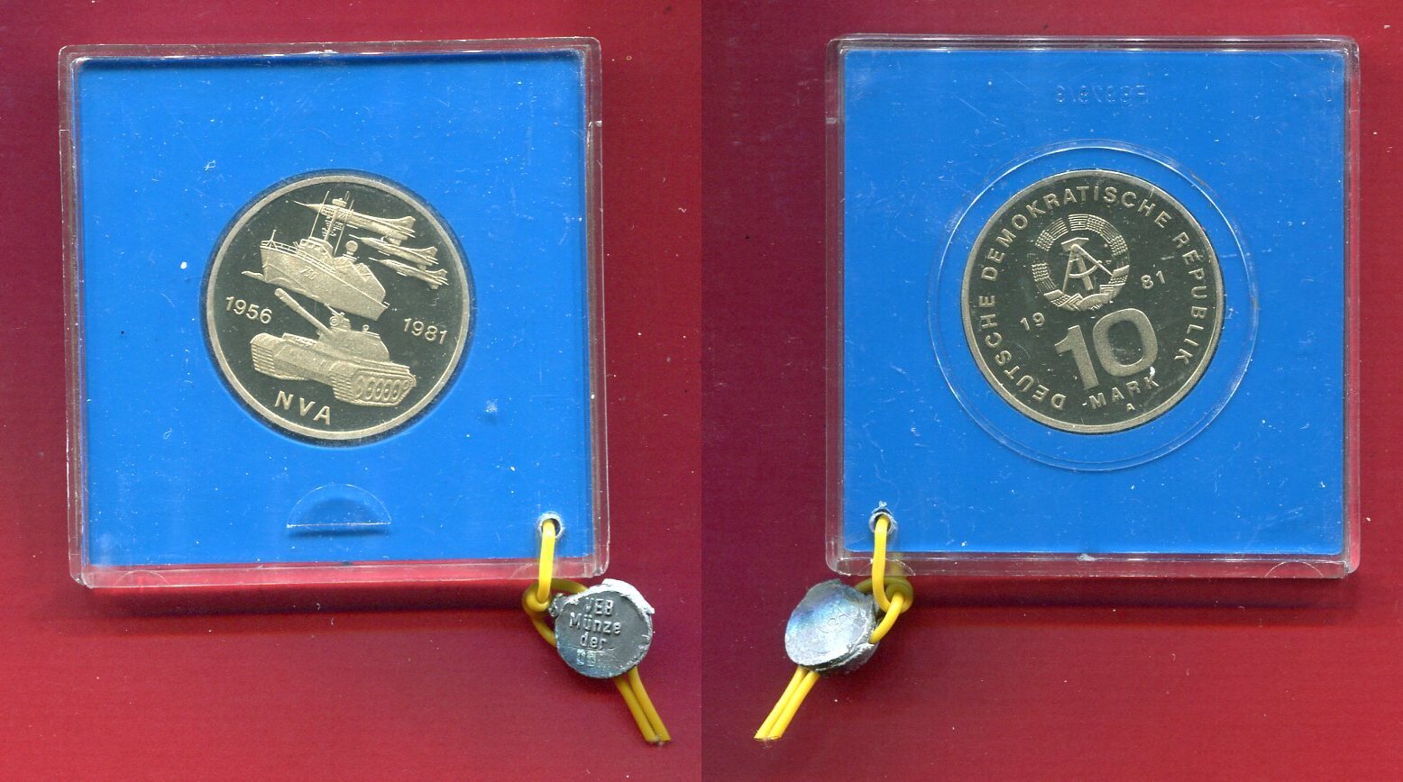 DDR 10 Mark Cu/Ni Gedenkmünze 1981 25 Jahre NVA Proof sealed | MA-Shops