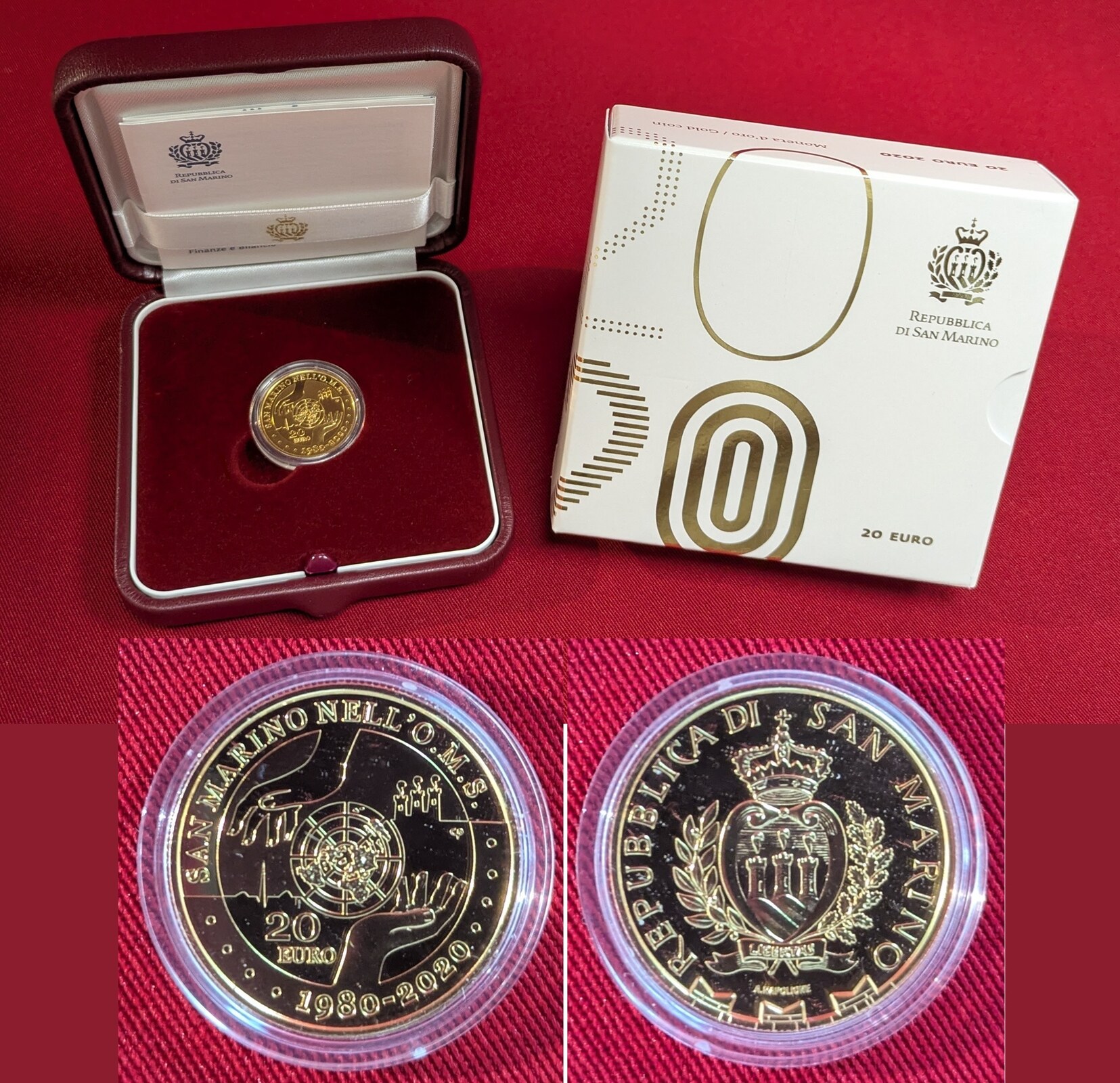 20 Euro Goldmünze 2020 40 Jahre Beitritt von San Marino zur ...