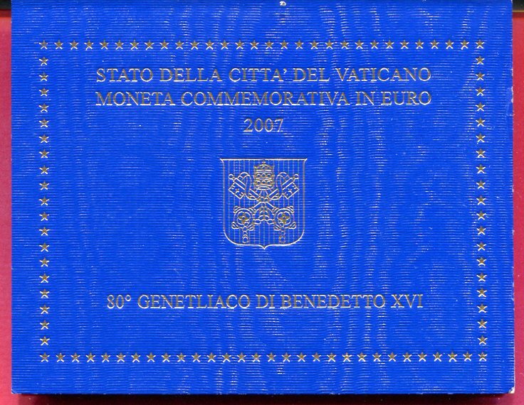 Vatikan 2 Euro Gedenkmünze 2007 Benedict XVI. 80. Geburtstag BU with ...