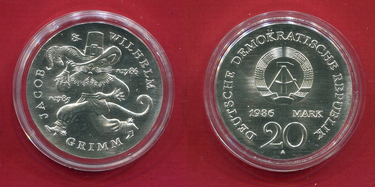 Eastern Germany DDR GDR 20 Mark Silber 1986 A Gebrüder Grimm ...