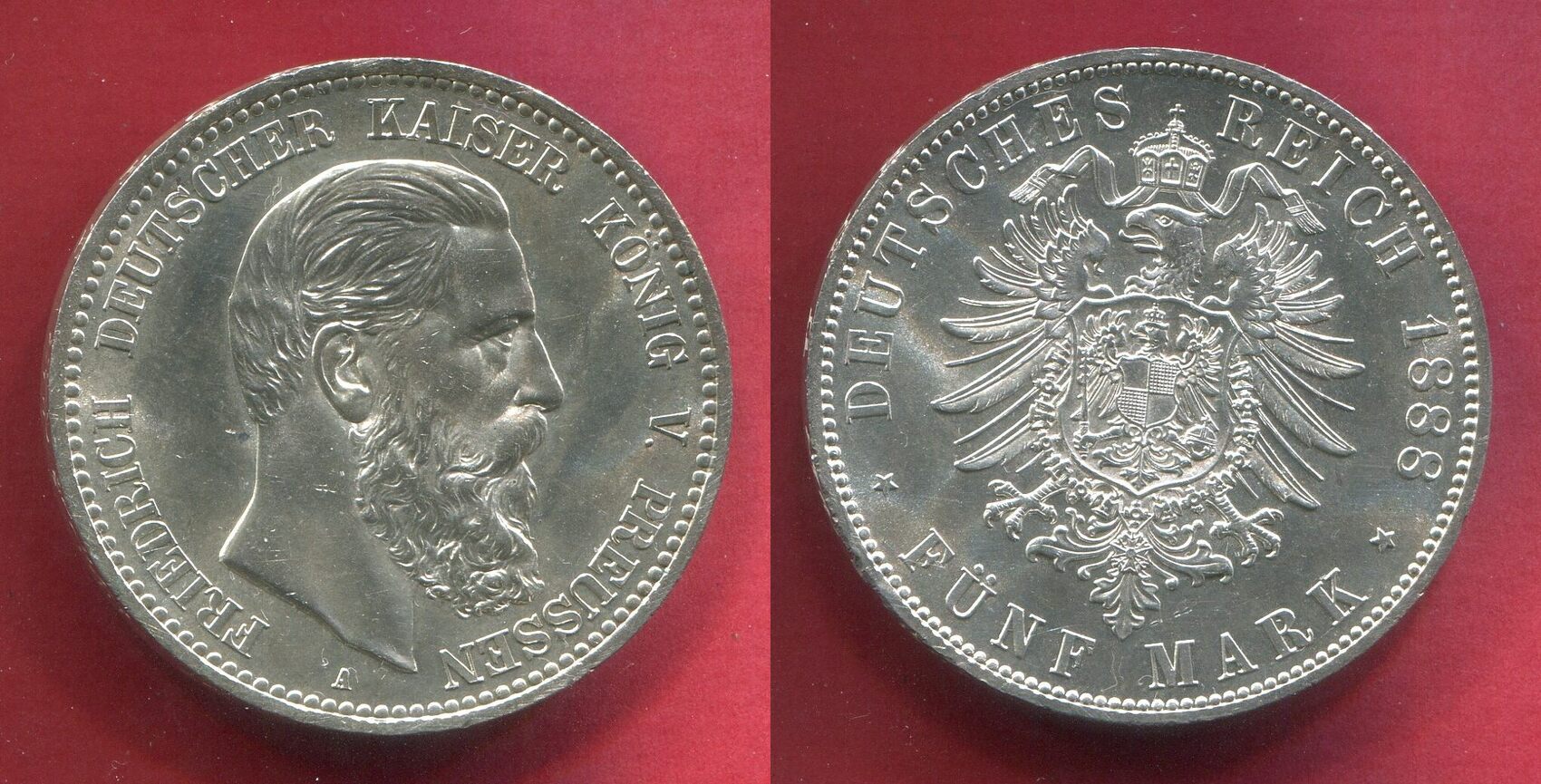 Preußen Kaiserreich Germany Prussia 5 Mark 1888 A Friedrich III. Drei ...