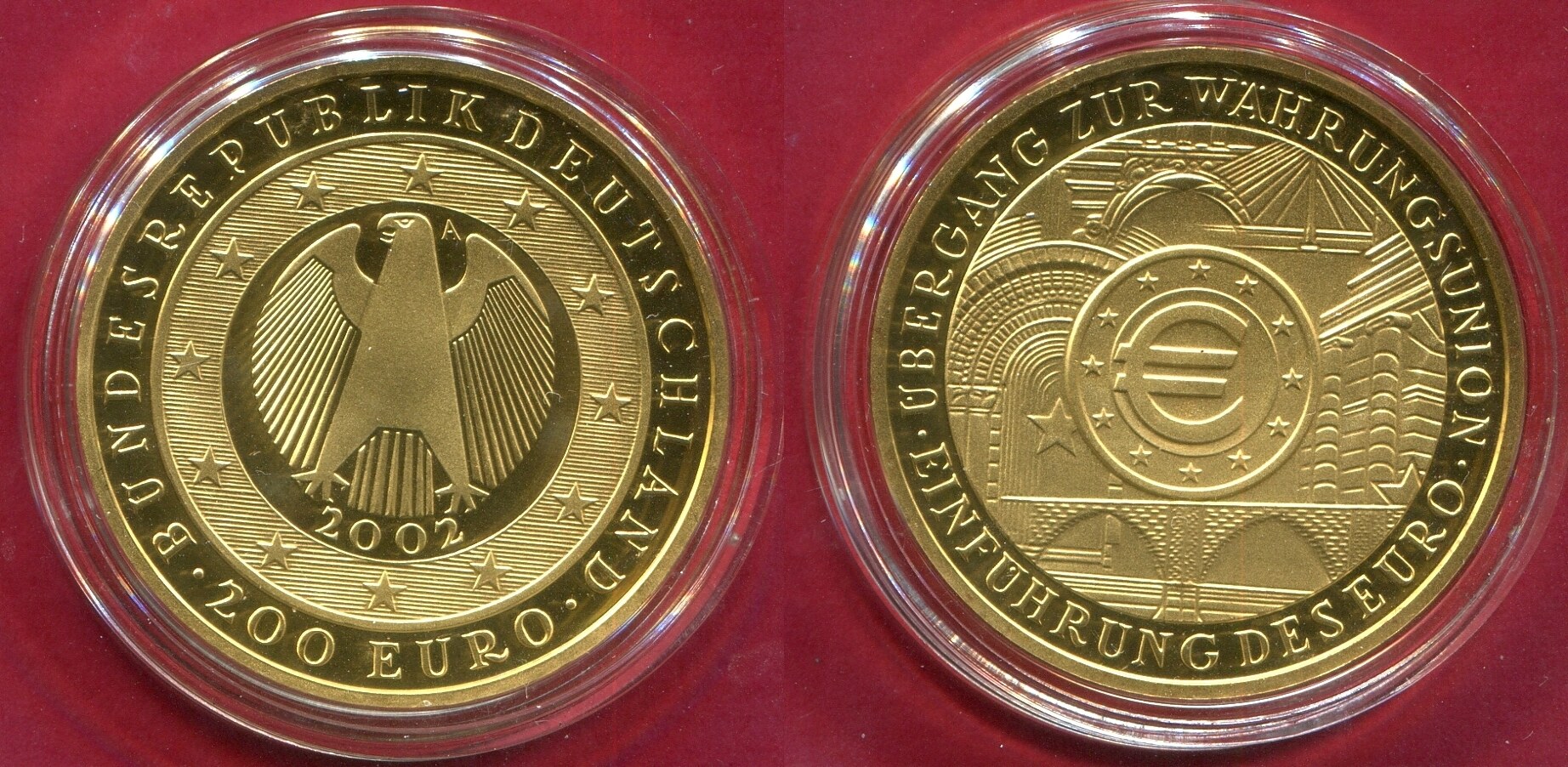 Deutschland BRD Germany 200 Euro Gold 2002 A Währungsunion, Euro ...