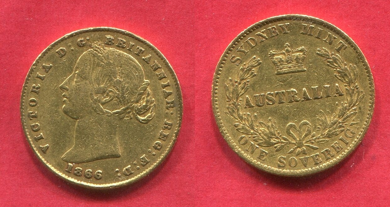 Australien Australia Sovereign 1866 Queen Victoria USA vf | MA-Shops