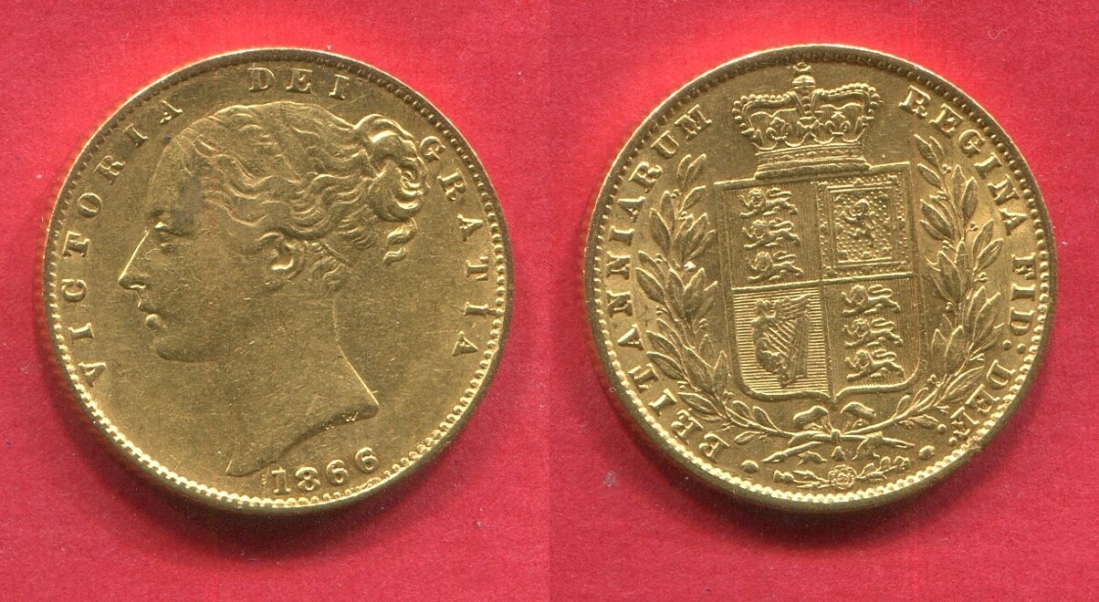 England Großbritannien United Kingdom Sovereign Gold 1866 Die Number 4 ...