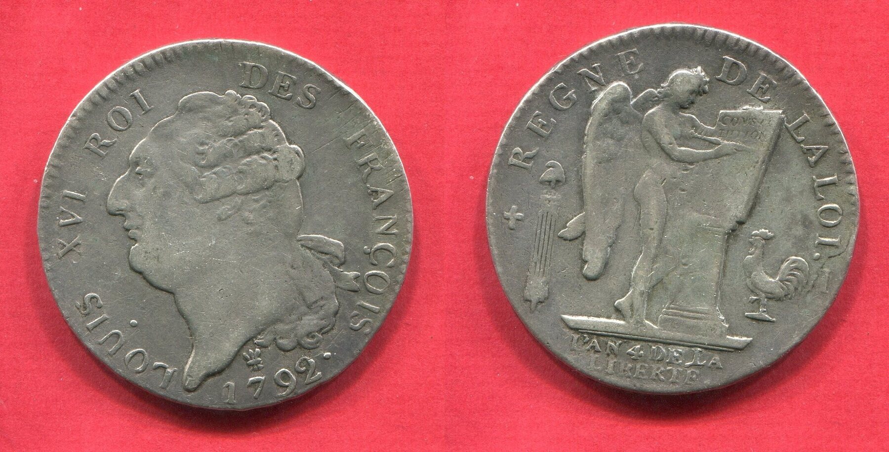 Frankreich France Ecu de 6 Livres Constitution 1792 I Francois Ludwig ...