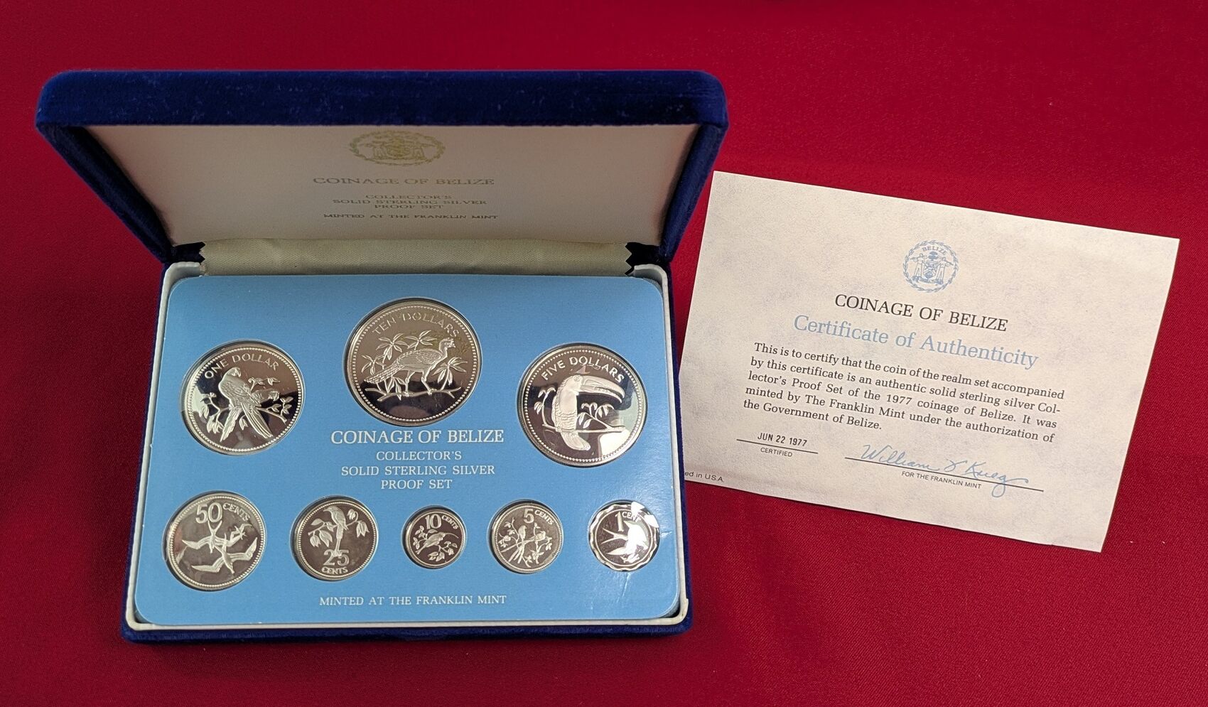 1 Cent - 10 Dollar Kursmünzensatz 1977 Coinage of Belize - Collector's ...