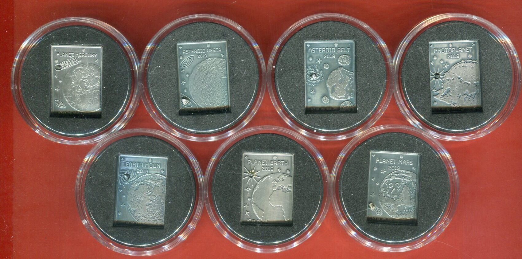Ghana 7 x 1 Cedi Silbermünzen, je 1/7 Unze Silber 2019 Solar 7 ...