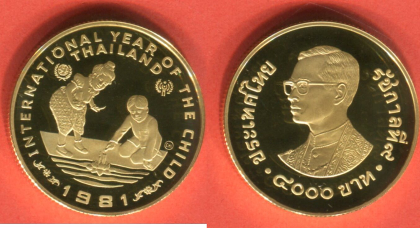 Thailand 4000 Baht Goldmünze Gold 1981 Jahr des Kindes - Year of the ...