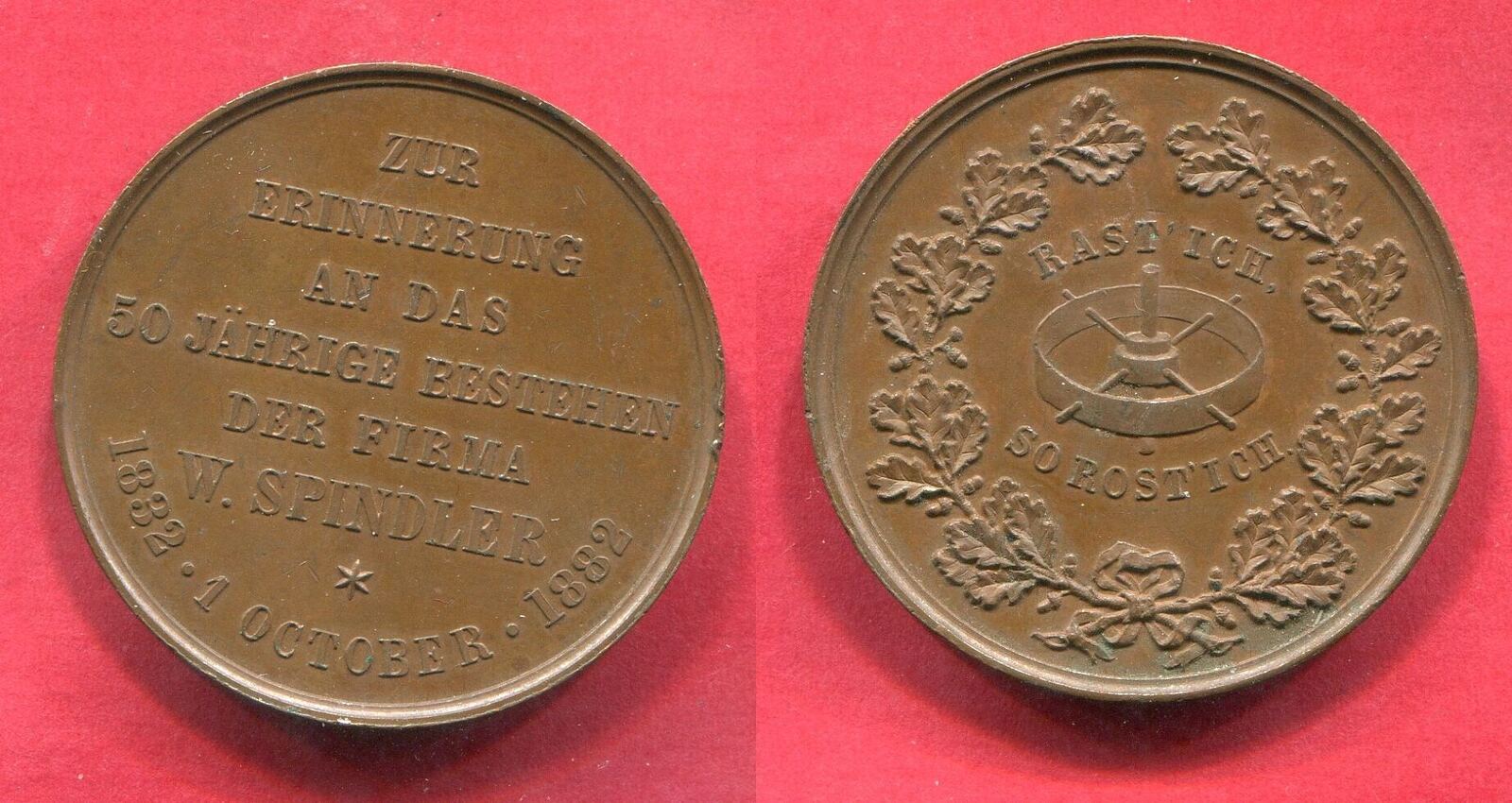 Berlin Bronzemedaille 1882 50jähriges Firmenjubiläum v. William ...