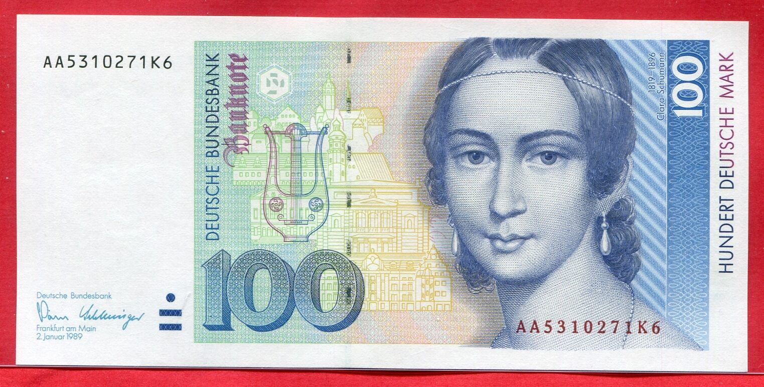 Bundesrepublik Deutschland 100 DM Deutsche Mark Banknote Geldschein ...
