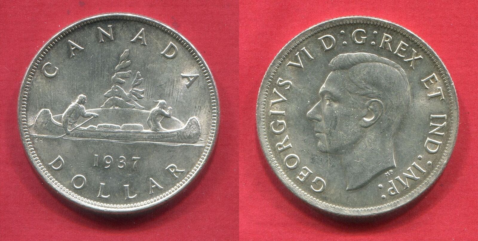 Kanada Canada 1 Dollar Standard Circulation Coin Silber Silver 1937 ...