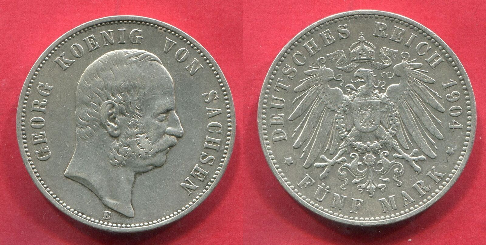 Deutschland Germany Kaiserreich Sachsen 5 Mark 1904 König Georg 1903 ...
