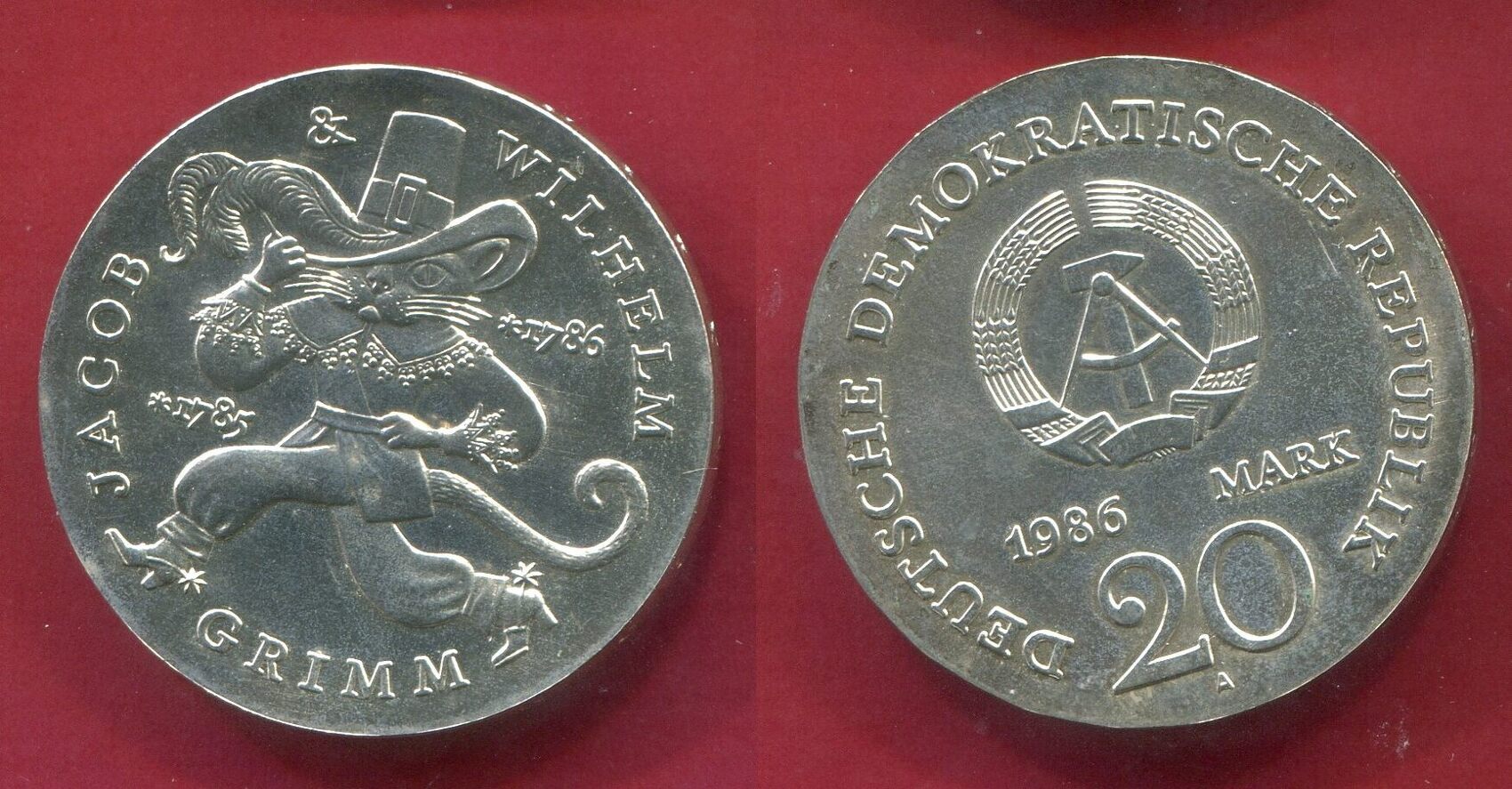 Eastern Germany DDR GDR 20 Mark Silber 1986 A Gebrüder Grimm ...