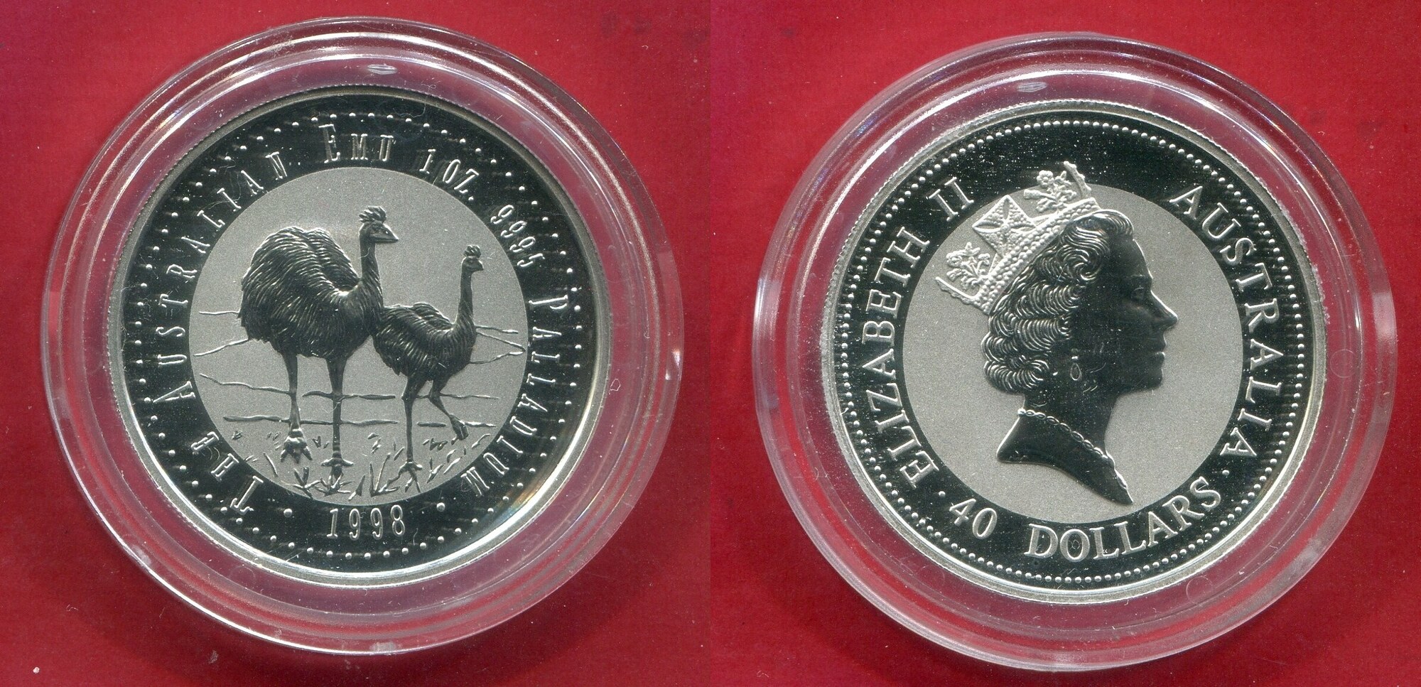 Australien Australia 40 Dollars Palladium 1998 P Emu 1 Unze Ounce BU ...