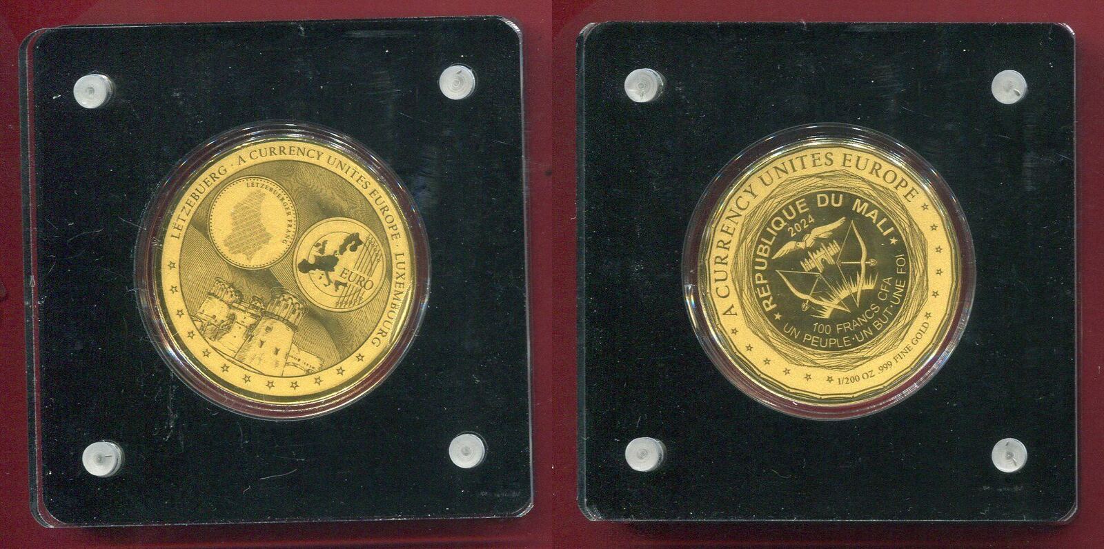 Mali 100 Francs CFA Gold 1/200 Unze 2024 A Curreny Unites Europe ...