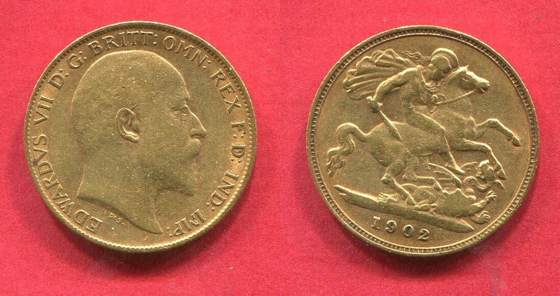 England Great Britain UK Half Sovereign Gold 1902 Edward VII. USA AU ...