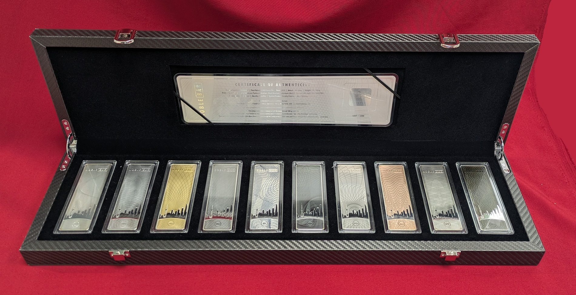 Kamerun 10 x 3.000 Francs CFA Silber Münzbarren 2020 NOBLE BAR Shangai ...