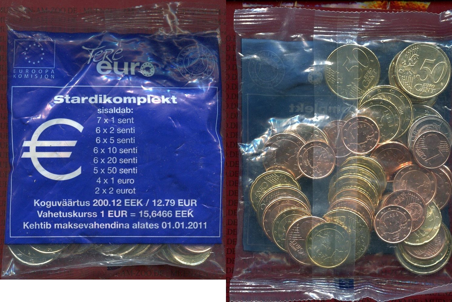 Estland 12,79 Euro Nominalwert 2011 Starterkit OVP uncirculated orig ...