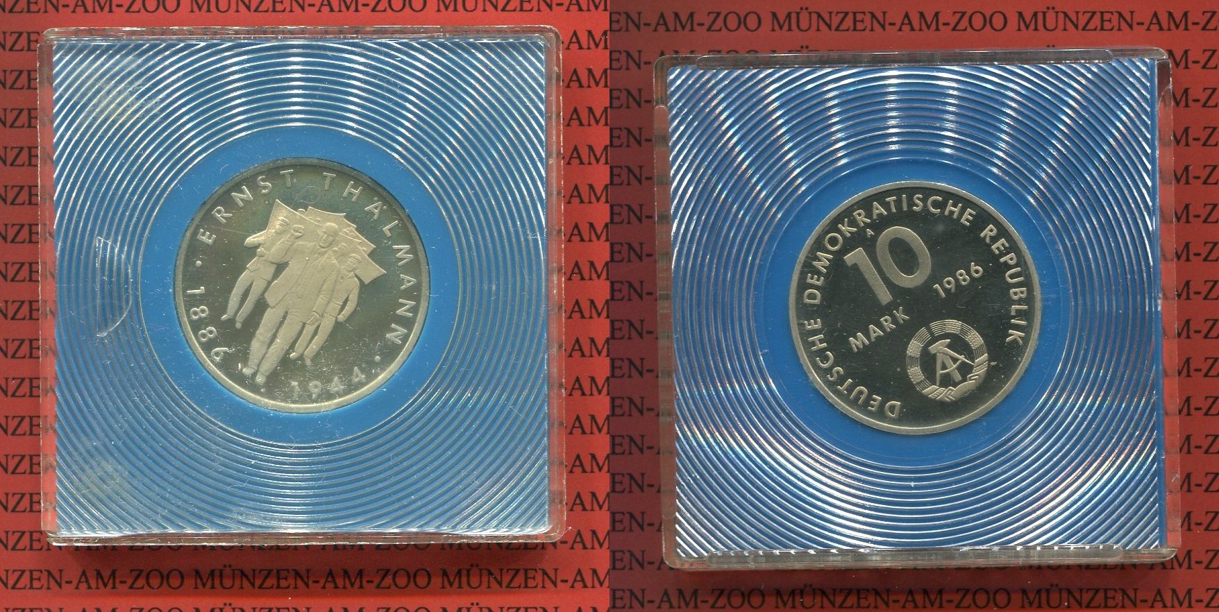 10 Mark Cu/Ni Gedenkmünze DDR 10 Mark 1986 Ernst Thälmann Cu/Ni ...