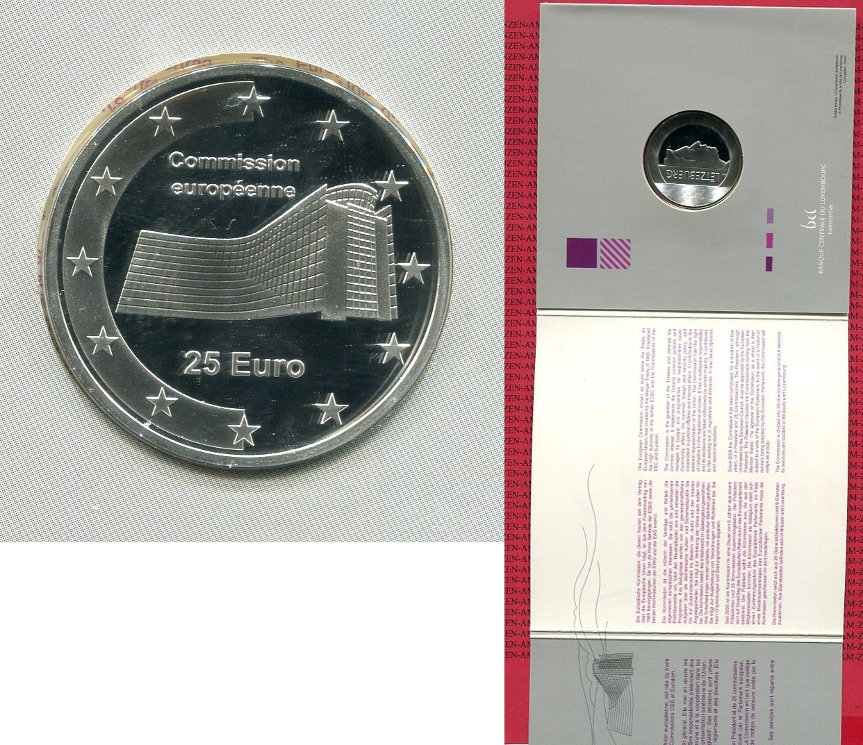 25 Euro Silber Luxemburg 25 Euro 2006 EU Europäische Kommission in OVP ...