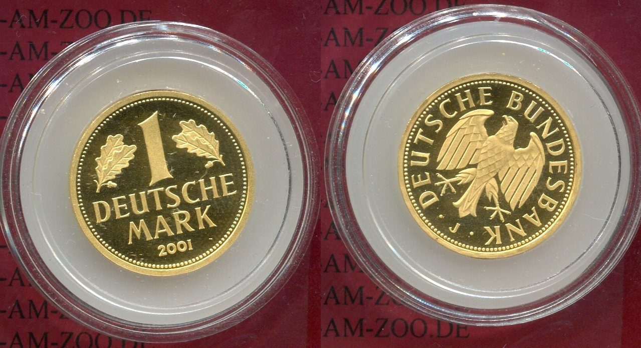 Bundesrepublik Deutschland, Germany FRG 1 DM Gold - Mark Goldmark 2001 ...