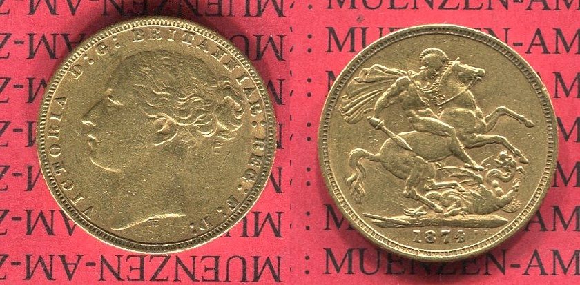 Großbritannien, England, UK, Great Britain England 1874 Sovereign ...