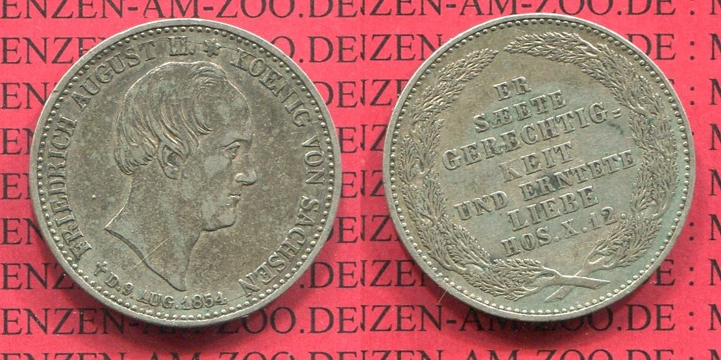 Sachsen, Saxonia 1/3 Taler auf den Tod Sachsen 1/3 Taler 1854, Auf den ...
