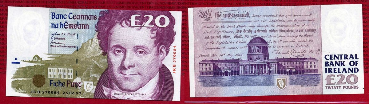 Irland Ireland 20 Pfund Banknote 1992-97 Irland 20 Pfund 1992 Daniel O ...
