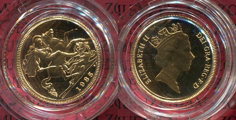 England Great Britain UK Half Sovereign Goldmünze England 1985 1/2 ...