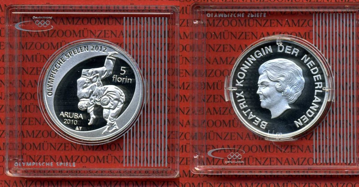 5 Florin Silber Aruba 5 Florin 2010 Olympische Spiele 2012 London ...