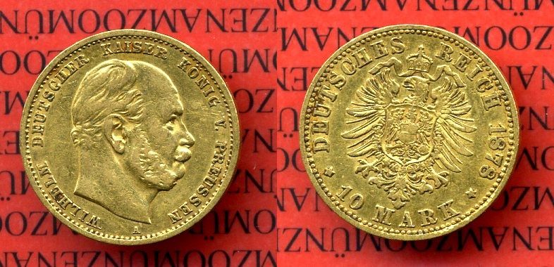 Preußen, Prussia State of German Empire 10 Mark Goldmünze Preußen 10 ...
