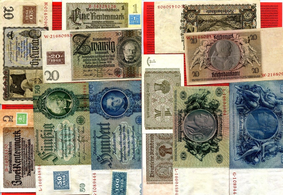 DDR, GDR Eastern Germany Kuponausgaben 8 Stück1 - 100 Mark DDR ...
