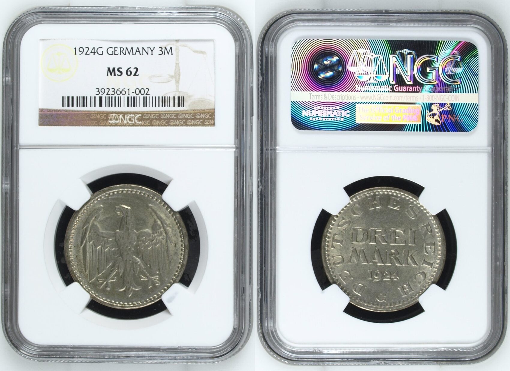 Deutschland Weimarer Republik Germany 3 Mark 1924 G Drei ausgeschrieben Kursmünze Better ...