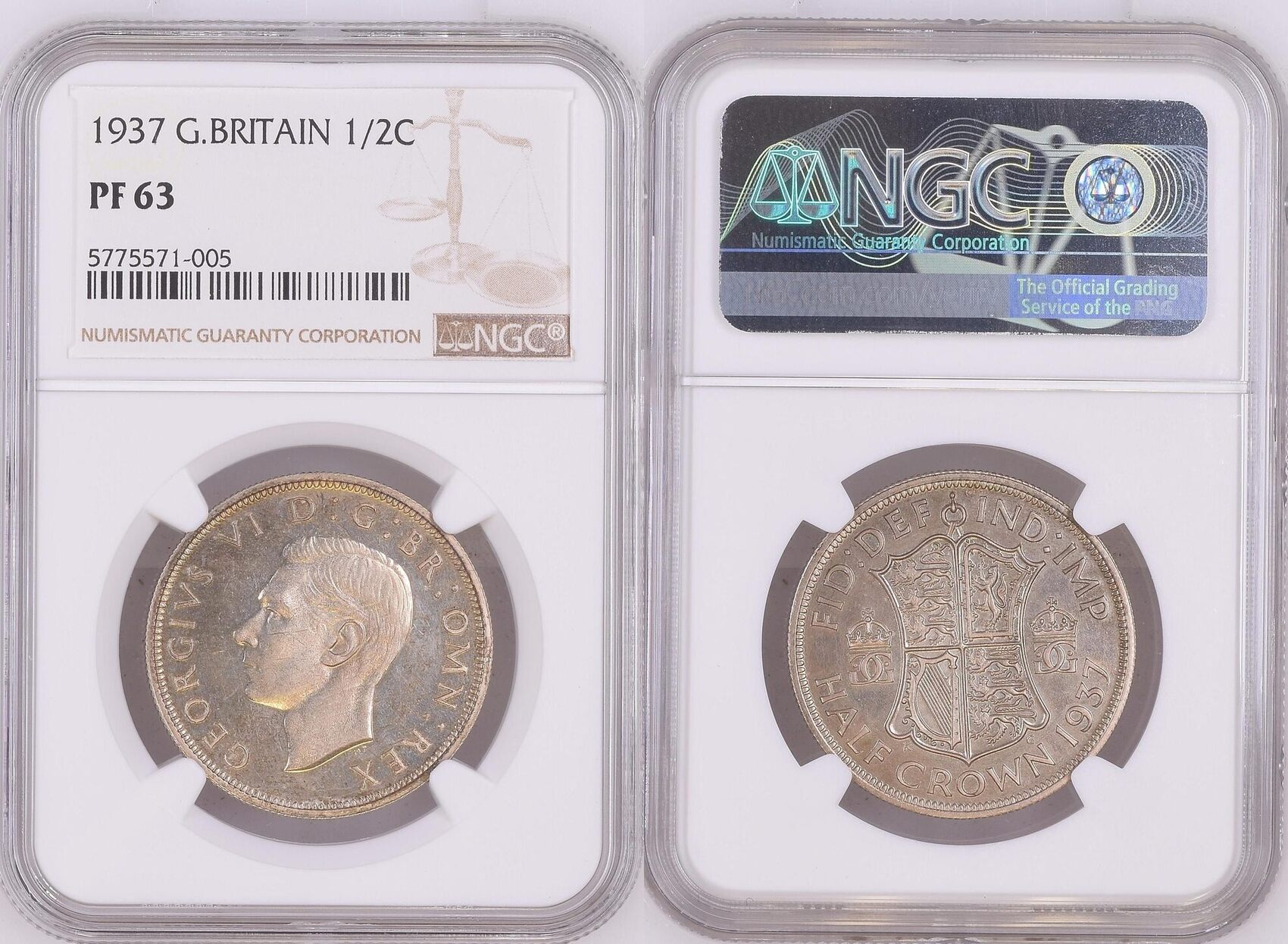Great Britain England UK 1/2 Crown 1937 George VI. proof NGC PF 63 | MA-Shops