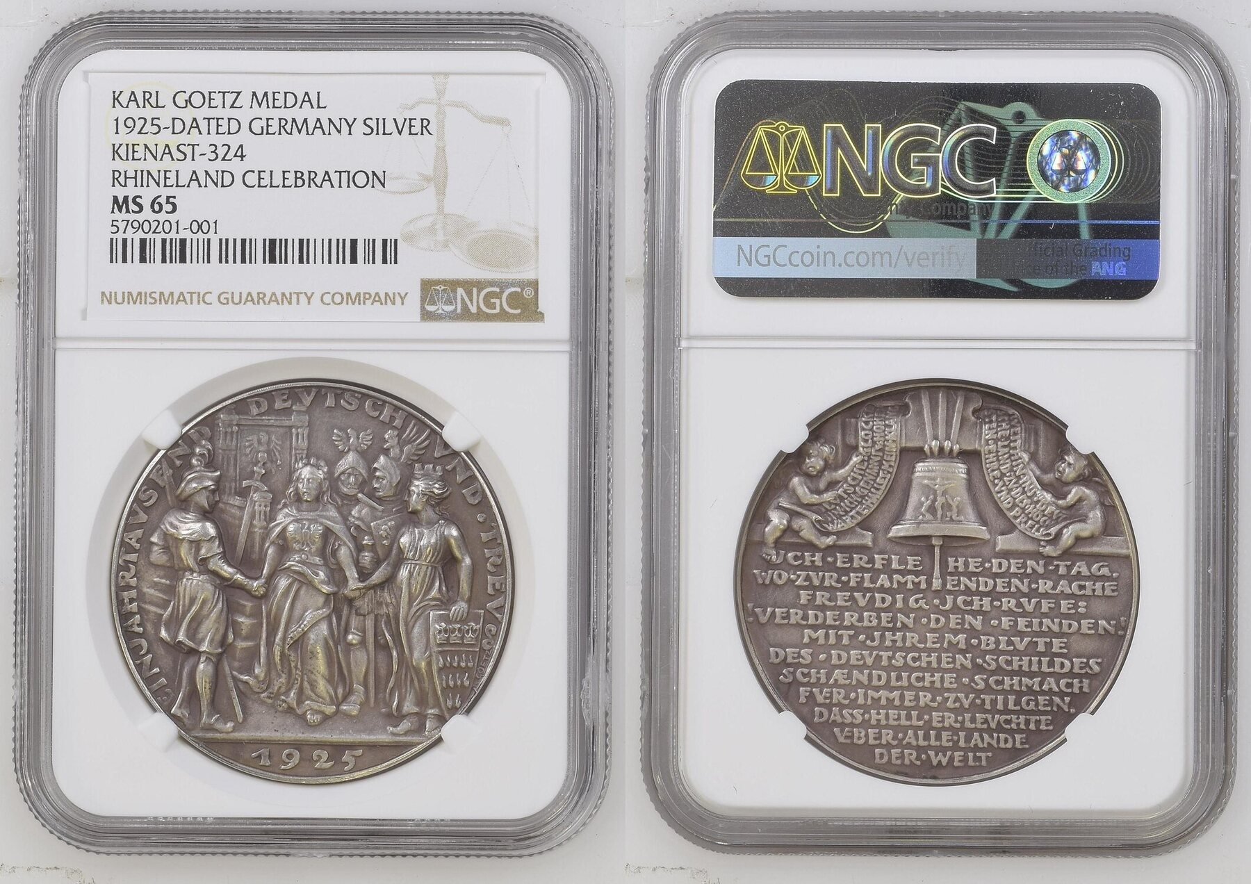 Karl Goetz Deutschland Weimarer Republik Germany SILVER Silbermedaille ...